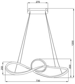 LED Lustr na lanku MARCO LED/42W/230V černá