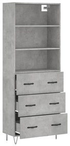 Skříň highboard betonově šedá 69,5x34x180 cm kompozitní dřevo,  3189377