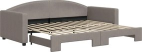 Válenda s přistýlkou taupe 90 x 200 cm textil 3197191