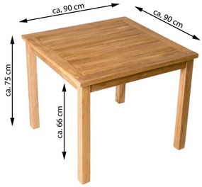 Divero zahradní dřevěný stůl, 90 x 90 x 75 cm