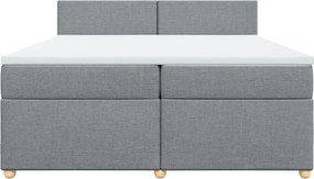 Box spring postel s matrací světle šedá 200 x 200 cm textil 3289080