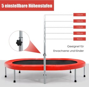 Costway Dvojitá trampolína skládací fitness trampolína s nastavitelným madlem