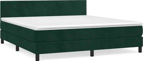 Box spring postel s matrací tmavě zelená 180x200 cm samet 3141200