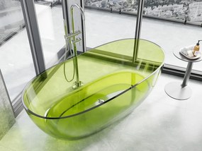 Mexen Pure vápno volně stojící vana transparentní 170 x 80 cm, chromová zátka - 58071708012