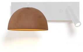 Nástěnná hliněná lampička ke čtení Absis Reader Horizontal Barva stínítka: Terracotta, Barva svítidla: Bílá