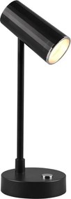 Leskle černá LED stmívatelná stolní lampa (výška 28 cm) Lenny – Reality
