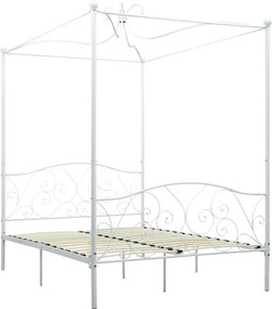 Rám postele s nebesy bílý kovový 140 x 200 cm 284471