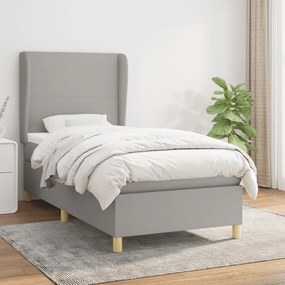 Box spring postel s matrací světle šedá 80 x 200 cm textil 3128317