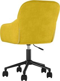 Otočné jídelní židle 2 ks žluté samet 3103428