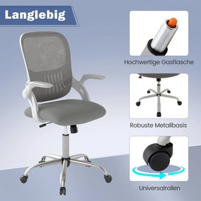Costway Ergonomická kancelářská židle se sklopnými područkami a počítačovou