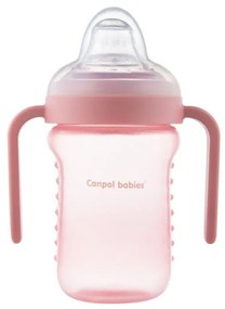 Canpol babies Nevylévací hrníček se silikonovým pítkem 220 ml Růžová