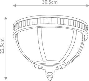 Kichler KL-HALLERON-F-BU - Venkovní strop. svítidlo HALLERON 3xE14/40W/230V IP44
