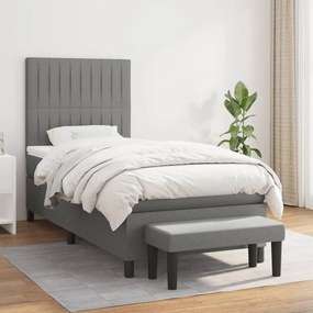Box spring postel s matrací tmavě šedá 80 x 200 cm textil 3136710