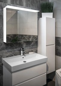 Sapho, LINEX galerka s LED osvětlením, 80x70x15cm, bílá, LX080-0030