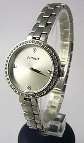 Foibos Dámské šperkové ocelové hodinky Foibos 3B51 s perleťovým číselníkem a zirkony