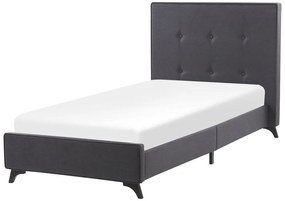 Čalouněná tmavě šedá  postel 90x200 cm AMBASSADOR Beliani