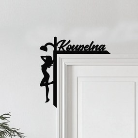 dřevo života Dřevěná cedulka do rohu dveří Koupelna Zvolte rozměr (cm): 20x18, Zvolte barvu dekoru: Černá
