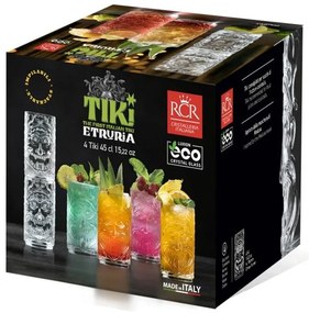 RCR SKLENICE NA VODU TIKI PULCINELLA 450ML SADA 4 KS
