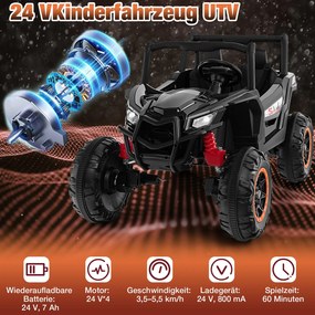 Costway 24 V Dětské elektrické auto s dálkovým ovládáním 2-Seater Elektrické