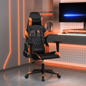 Herní židle černá a oranžová umělá kůže 3143759