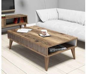 Designový konferenční stolek Cadelaria 105 cm vzor ořech