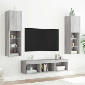 5dílná obývací stěna s LED šedá sonoma kompozitní dřevo 3216609