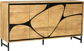 XXXLutz ŠIROKÁ KOMODA, akácie, černá, barvy akácie, 160/85/40 cm Ambia Home - Komody na nožičkách - 001630029202