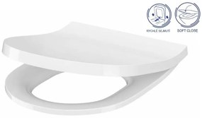 CERSANIT - WC sedátko INVERTO SLIM duroplast SOFT CLOSE, EASY OFF ONE BUTTON K98-0187