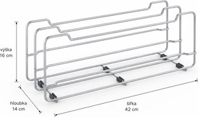 METALTEX Stojan a držák na poklice, 3DECK, 3 přihrádky, 14 x 42 x 16 cm, stříbrný