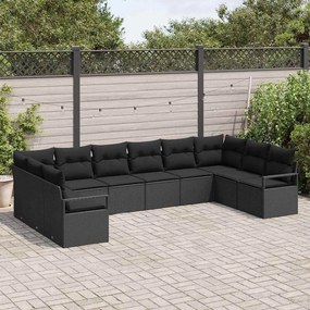 Set pohovek 10 ks Černá polyratan 3346563