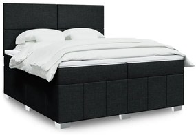 Box spring postel s matrací černá 200x200 cm textil 3291770