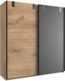 Šatní skříň s posuvnými dveřmi Liverpool, 180 cm, dub