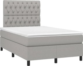Box spring postel s matrací světle šedá 120 x 200 cm textil 3142001