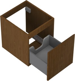 Mexen Rivel, koupelnová skříňka 40 cm, 1 zásuvka, drážkovaná, ořech, 91A20-04047-1-BF86