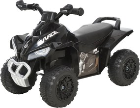HOMCOM Dětský čtyřkolový vůz pro děti 18-36 měsíců s funkcí osvětlení a hudby, podporuje až 20 kg, 67,5x38x44 cm, černý | Aosom