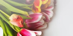 Obraz kytice barevných tulipánů - 100x50 cm
