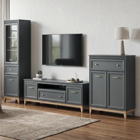 TERRA s | vitrína  TA-5 | 92 cm | šedá