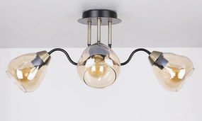 Černo-zlaté stropní svítidlo Unica pro žárovku 3x E27  - Candellux