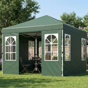 Outsunny skládací altán 3x3 m Pop-up s UPF50+ 4 odnímatelné boční díly nastavitelné výšky a cestovní taška zelená