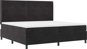 Postel s boxspringem s čelo Černá 200 x 200 cm samet 3342028