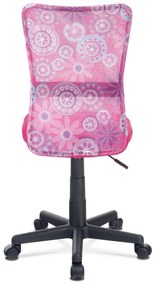 Dětská otočná židle KA-2325 PINK síťovina a síťovaná látka růžová