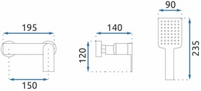 Nástěnná sprchová baterie REA STORM černá mat