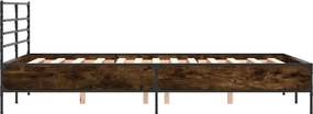 Rám postele kouřový dub 140 x 200 cm kompozitní dřevo a kov 3280044