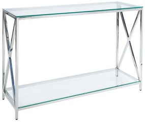 Konzolový stolek se skleněnou deskou stříbrný AUDET Beliani