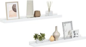 Poličky na zarámované obrázky 2 ks bílé 60 x 9 x 3 cm MDF 323929