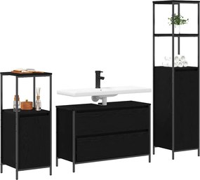 Sada koupelnového nábytku 3 ks Černý dub 90 x 34,5 x 60 cm 3328359