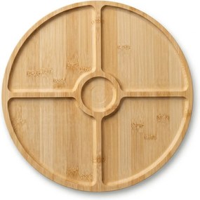Kulatý otočný servírovací podnos GIRO, Ø 33 cm, bambus