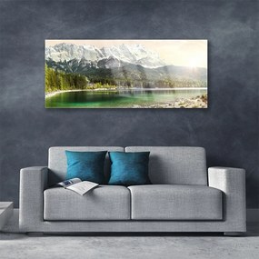 Plexisklo-obraz Hory Les Jezero Krajina 125x50 cm