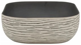Umyvadlo na desku šedé a černé obdélník 48x37,5x13,5cm keramika,  155097