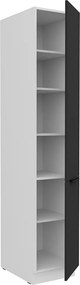 ARIA bc | vysoká skříňka 40 DK-210 2F potravinová s policemi | 40 cm | ANTI FINGERPRINT povrch | bílá/černá